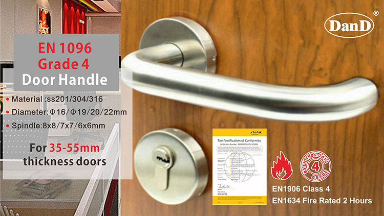 CE Grade 4 Stainless Steel 304 Modern Fire Rated Internal Door Handle ...