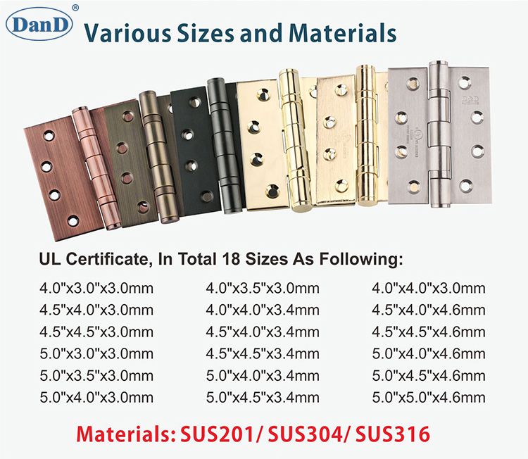 UL ANSI Grade 2 SUS201 Best Commercial Fire Rated Door Hinge-DDSS001 ...